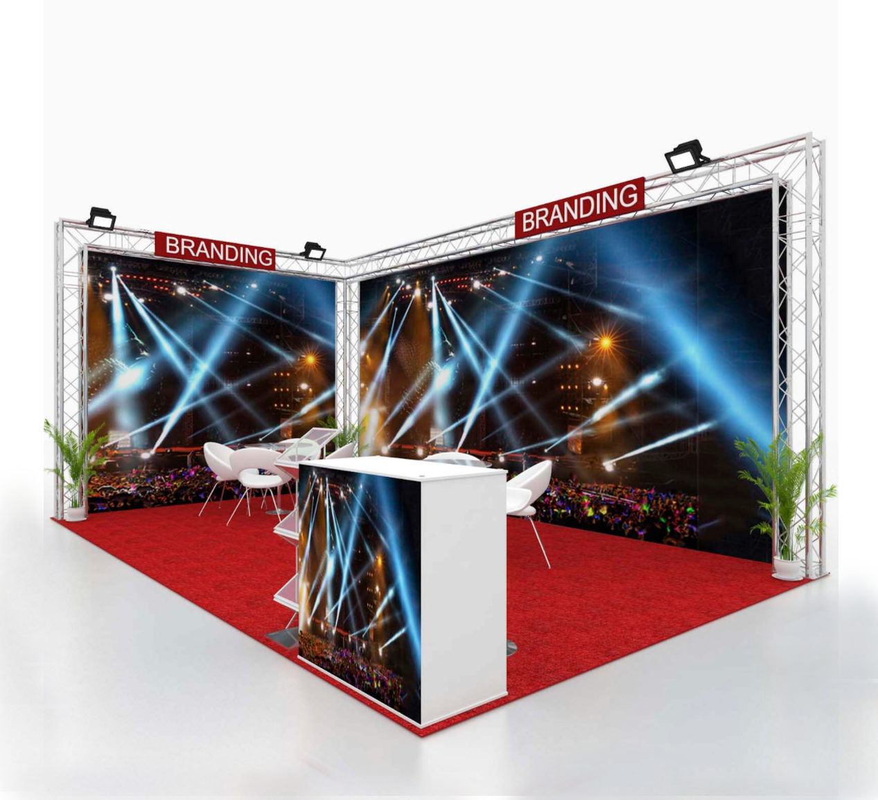 Corner Exhibition Truss Display 3x6x2.5M