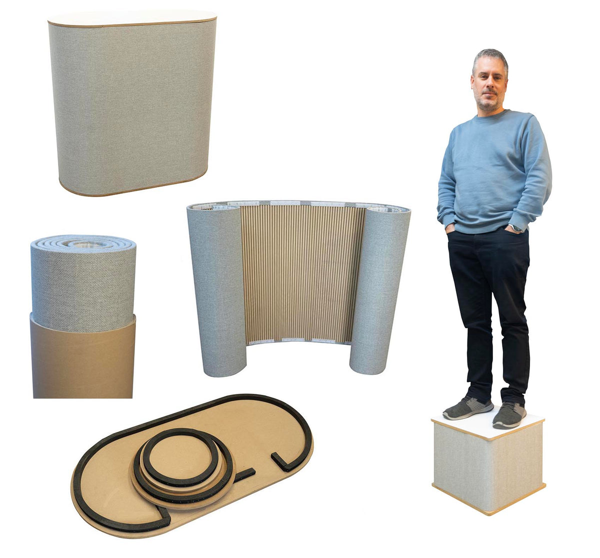 Round display Plinth Wood effect finish MDF construction 500mm Diamete